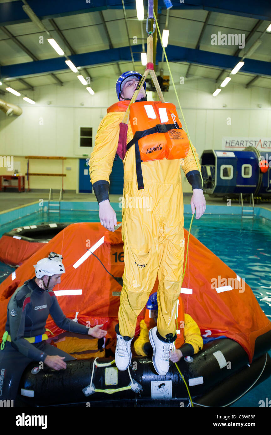 Workers in the offshore industry practice helicopter ditching ...