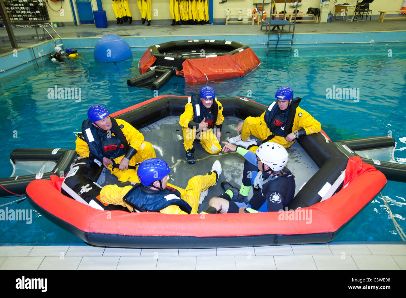 Workers in the offshore industry practice helicopter ditching ...