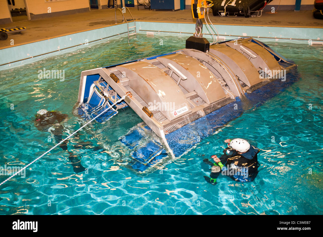 Workers in the offshore industry practice helicopter ditching ...