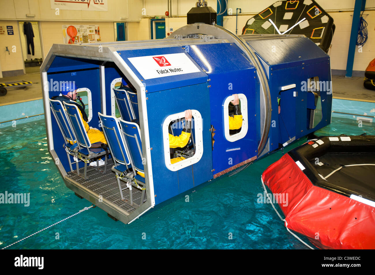 Workers in the offshore industry practice helicopter ditching ...