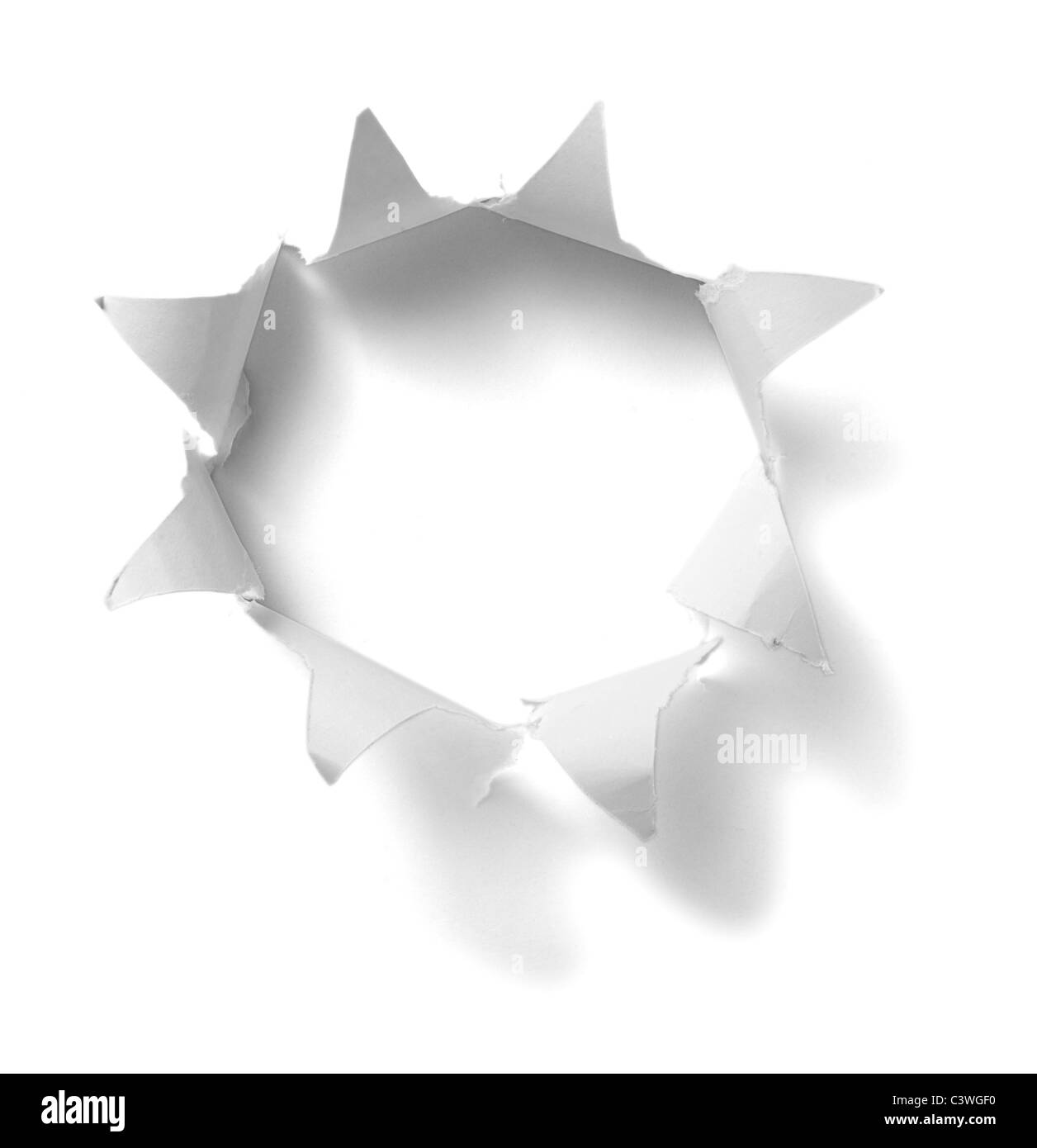 Torn paper hole background Cut Out Stock Images & Pictures - Alamy