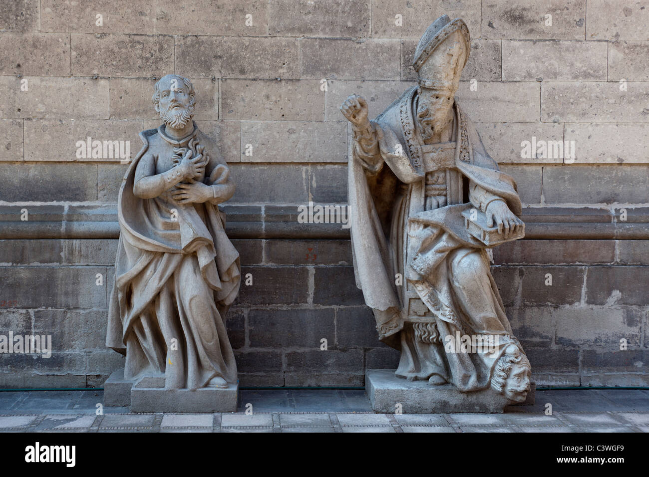 Statues in the grounds of The Metropolitan Cathedral Mexico City Mexico ...