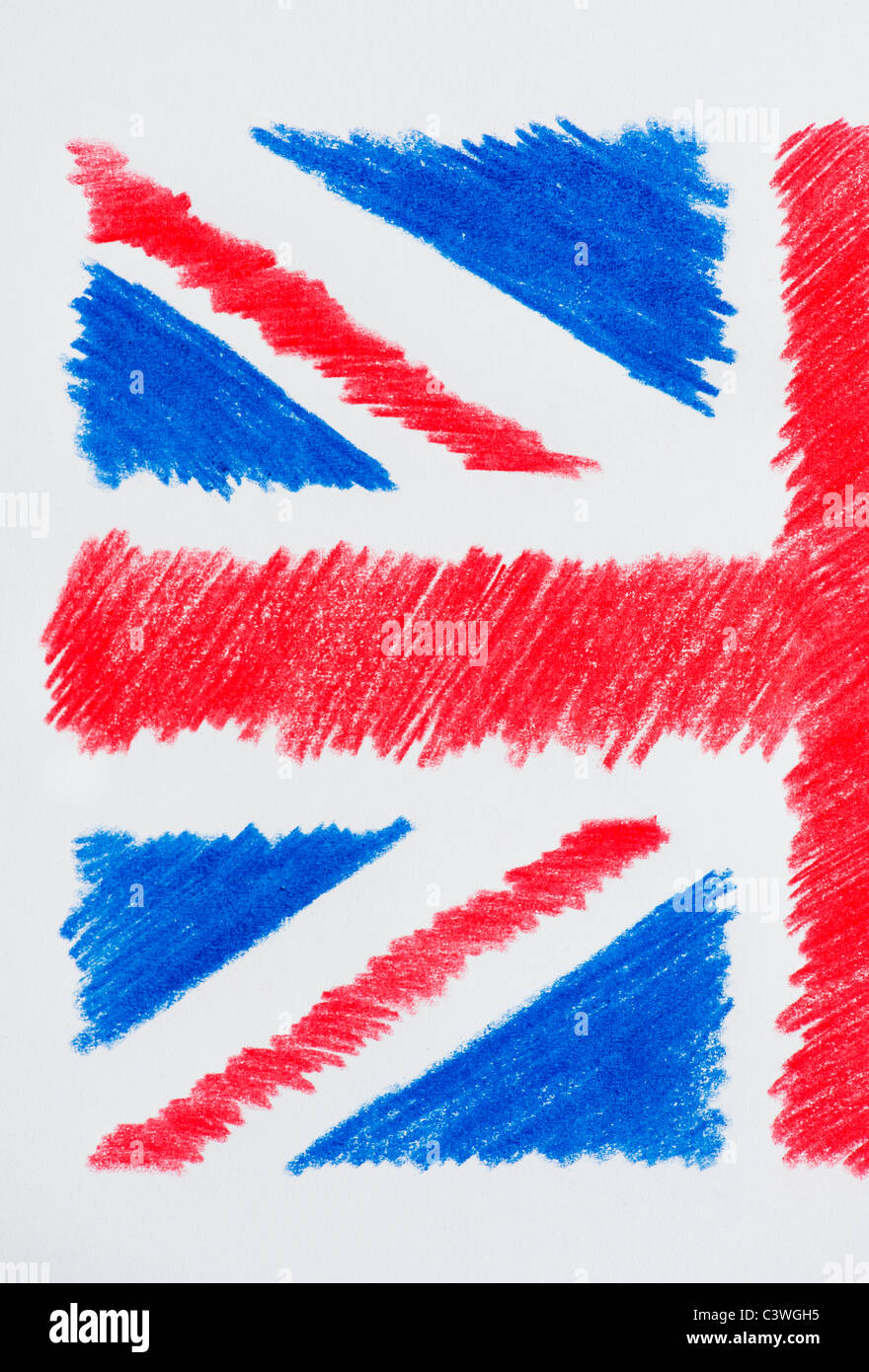 Union Jack. Coloured pencil drawing Stock Photo - Alamy