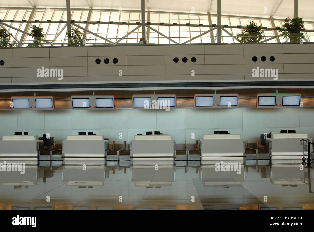 Modern checkpoint place at new Carrasco International Airport at ...