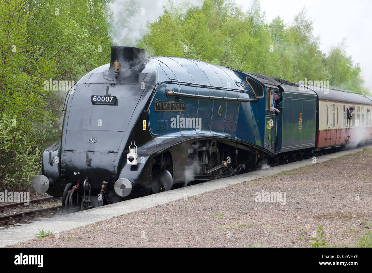 Steam locomotive, 60007 , Sir Nigel Gresley Stock Photo - Alamy