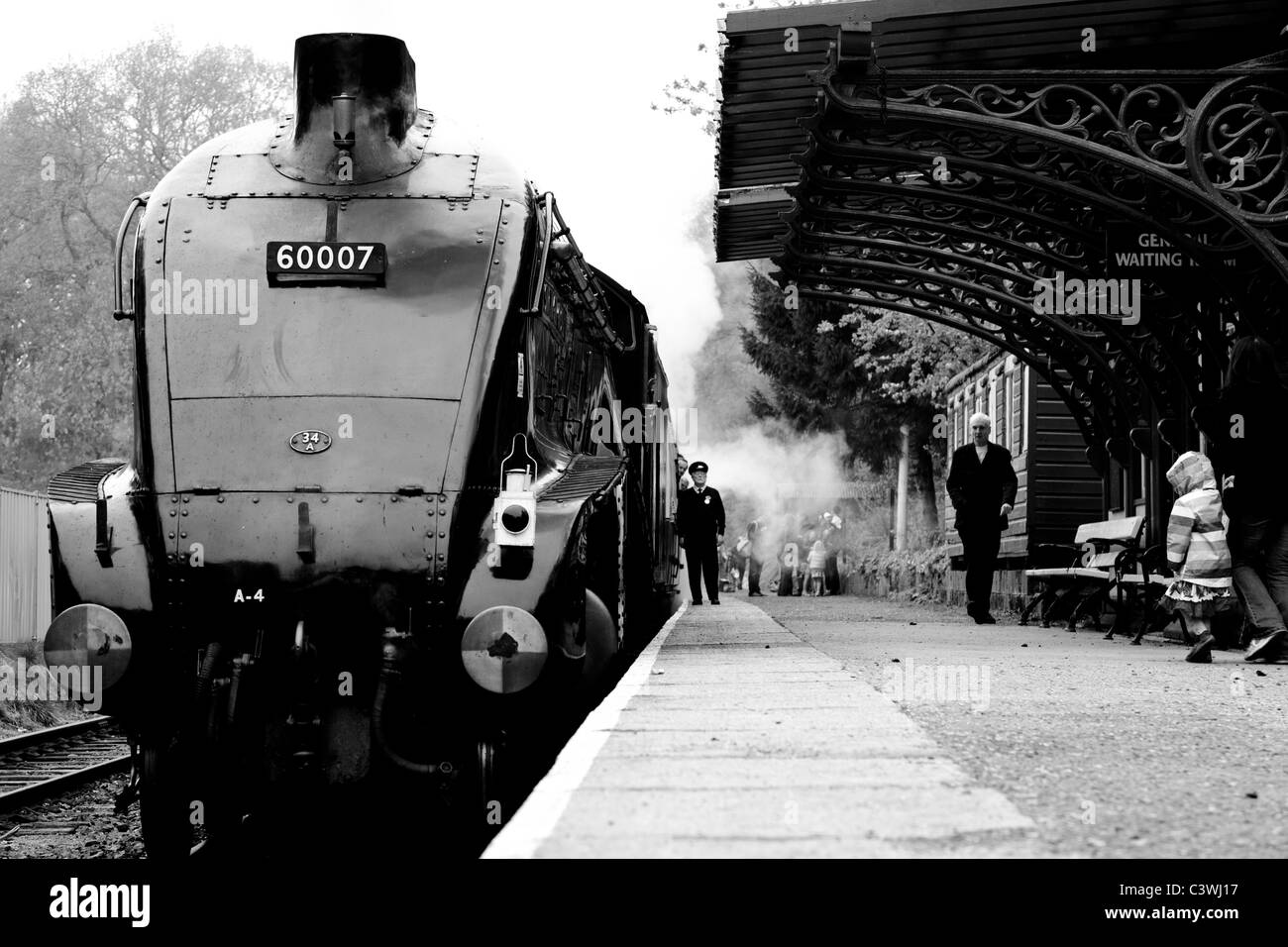 Nigel gresley steam train Black and White Stock Photos & Images - Alamy