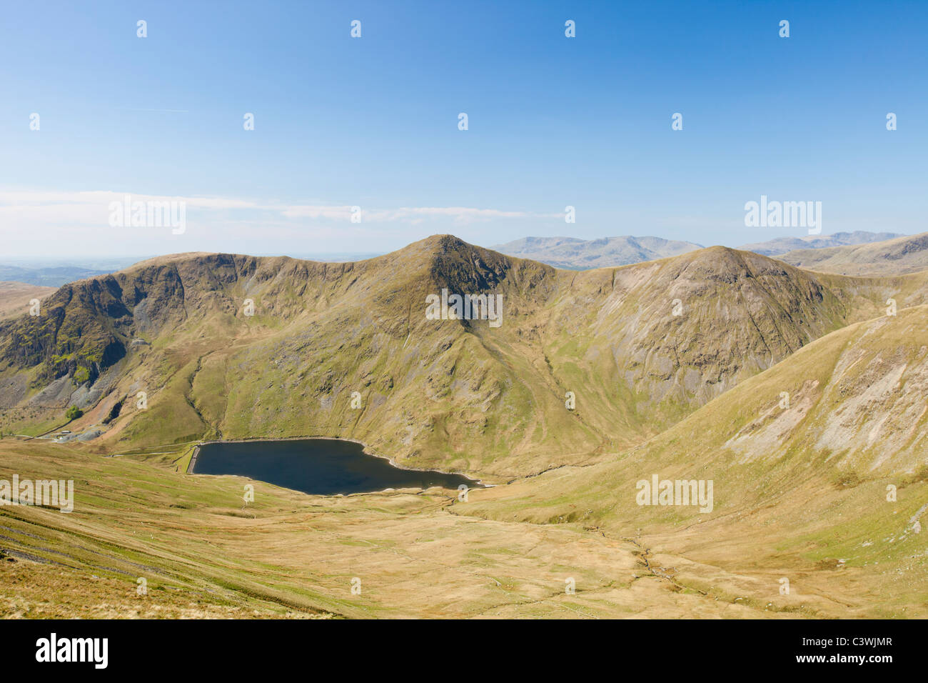 Looking down on Kentmere Reservoir from Harter Fell above Kentmere, in ...