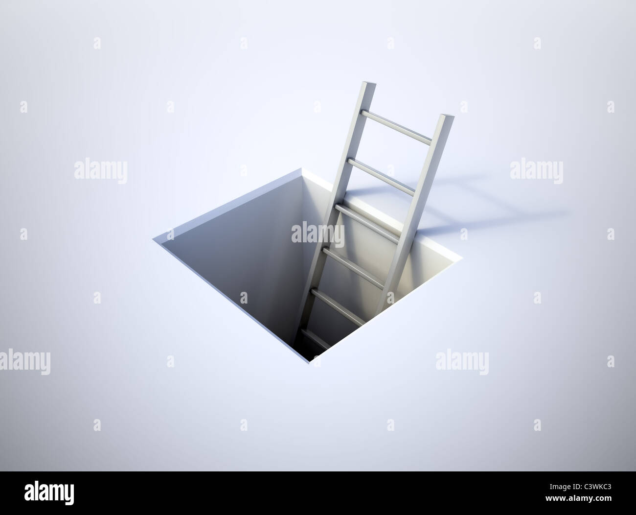 A ladder leading from underground Stock Photo - Alamy