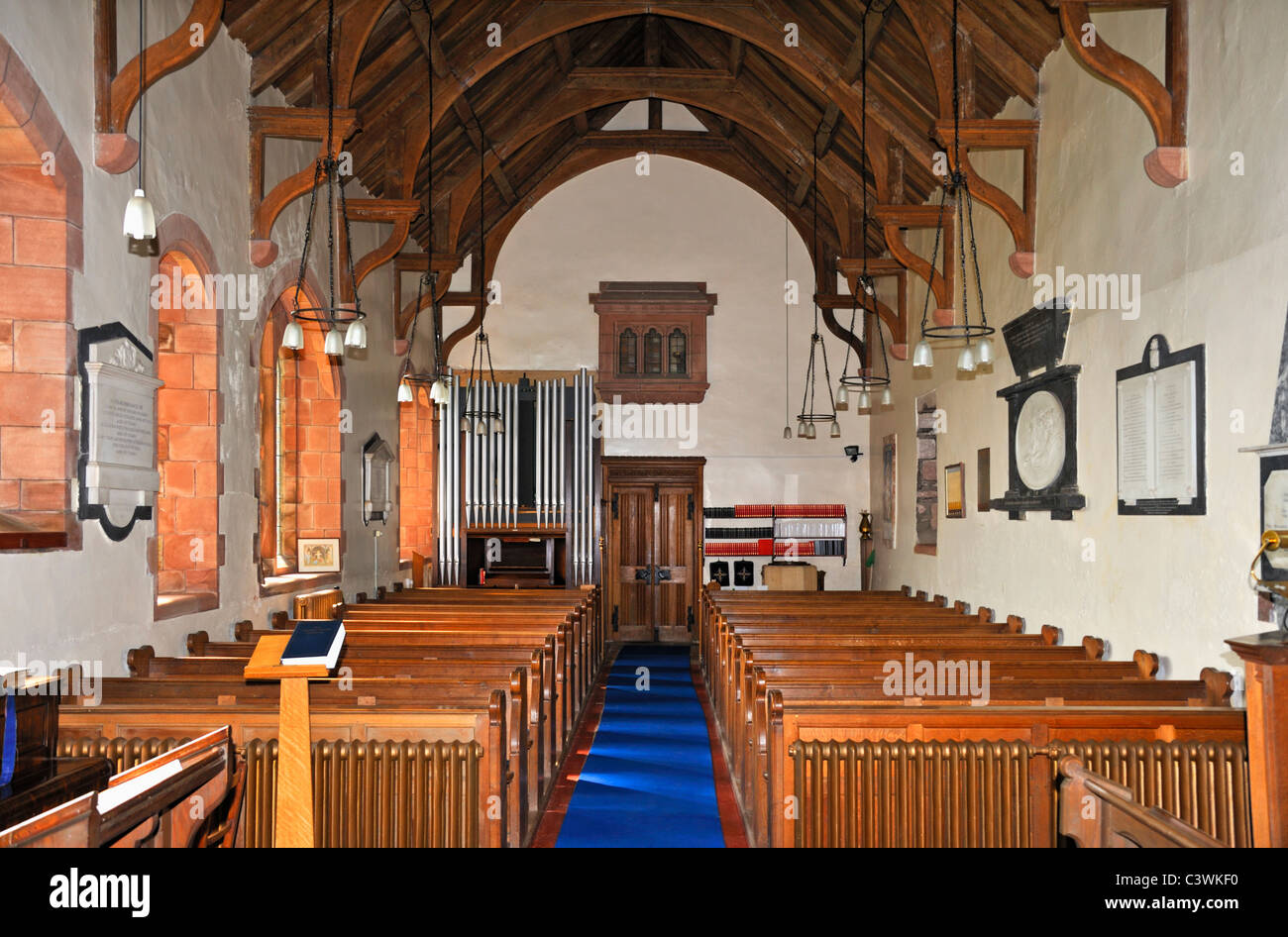 Interior looking West, Church of Saint Mary. Sebergham, Cumbria ...
