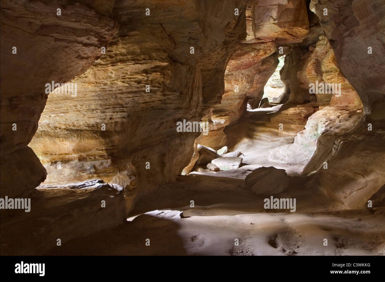 The Rock House, A Cave Structure Inside Of A Cliff Face In The Hocking ...