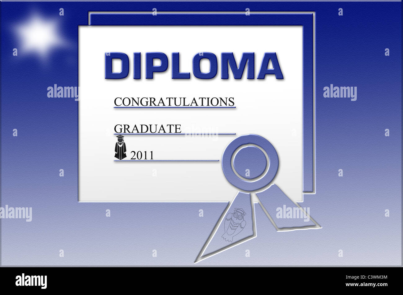 Student graduation diploma vector over sunny blue sky background Stock ...