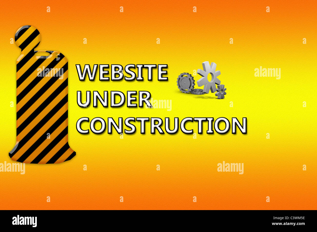 Website under construction sign over yellow/orange background Stock ...