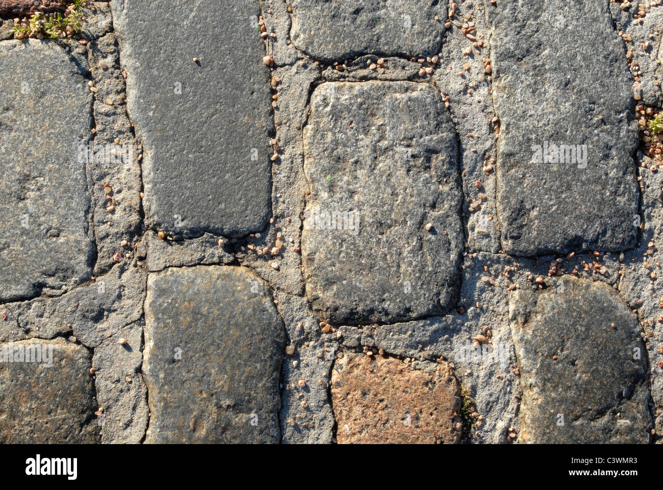 Colonial cobblestone texture at Montevideo city Stock Photo - Alamy