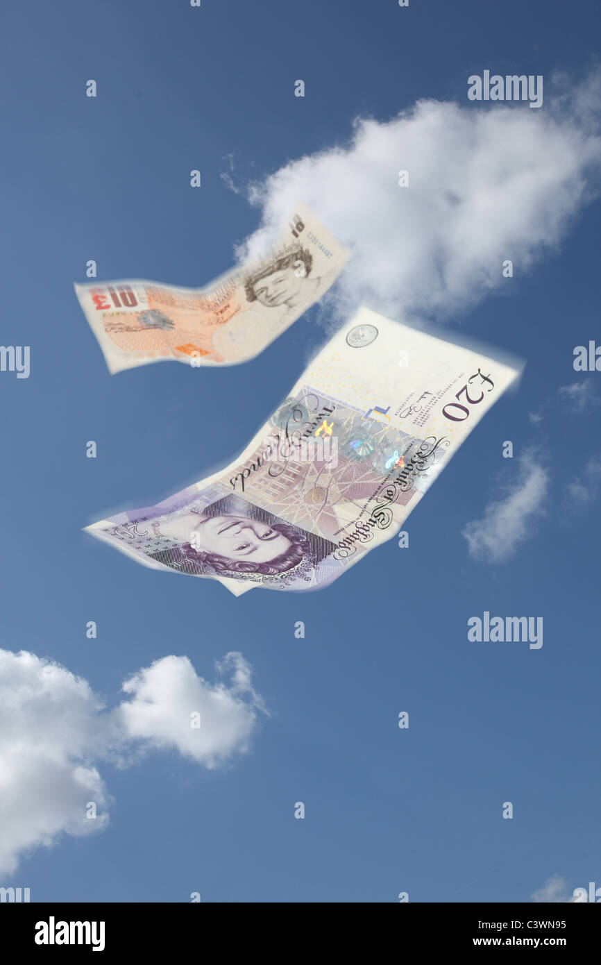 English notes floating hi-res stock photography and images - Alamy