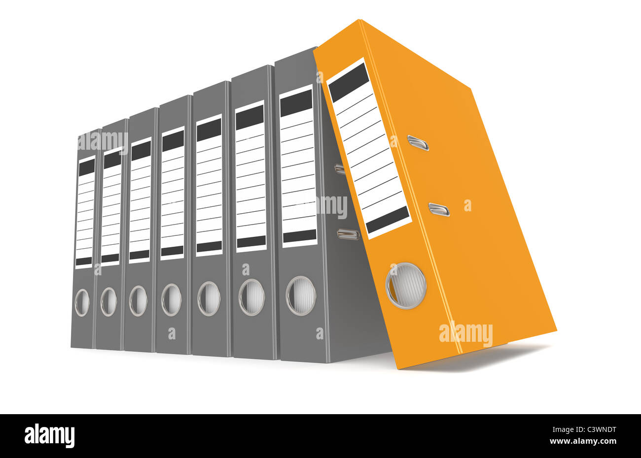 Office folders, one orange Stock Photo - Alamy