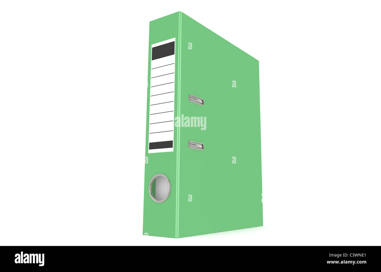 A green ring binder isolated on a white background Stock Photo - Alamy