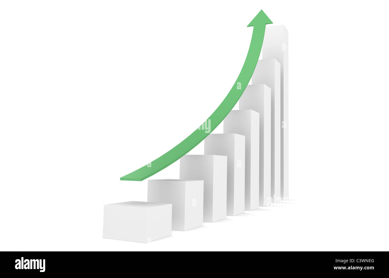 Graph with green arrow Stock Photo - Alamy