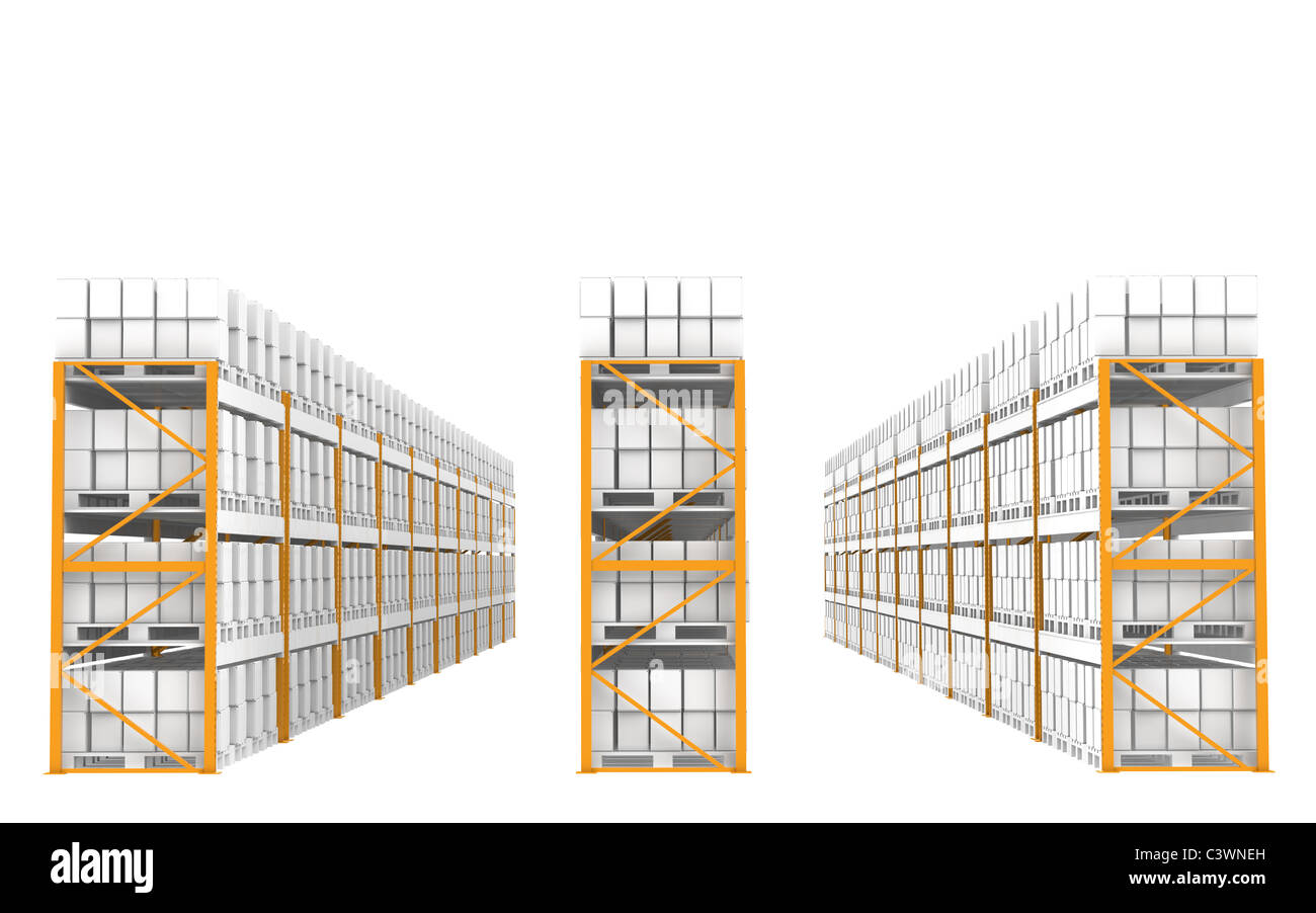 Rack x 30. Shelves in a row. Part of Warehouse series Stock Photo - Alamy