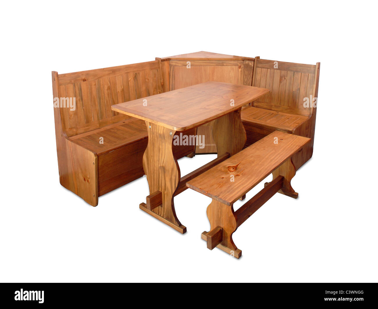 Dinning wooden table isolated over white background Stock Photo - Alamy