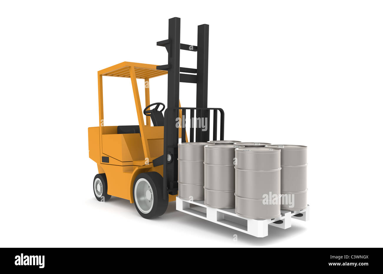 Forklift with Pallet, Front view. Part of a Warehouse series Stock ...