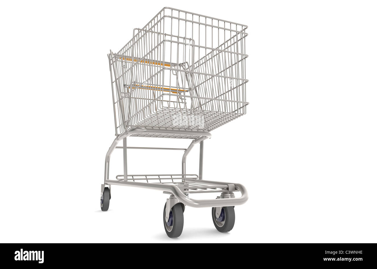 Shopping Cart. Steel Shopping Trolley with orange seat and handle ...