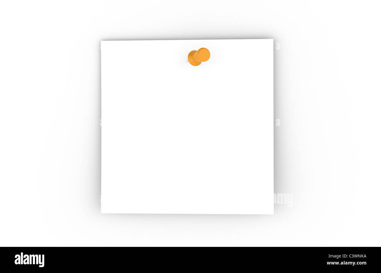 Sticky Note. White sticky note and an orange Push Pin Stock Photo - Alamy