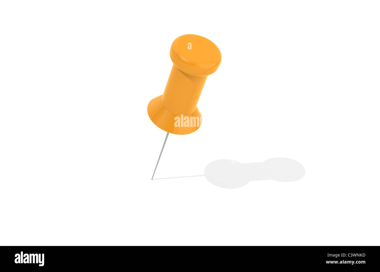 Push pin. Orange Push pin with shadow, isolated Stock Photo - Alamy