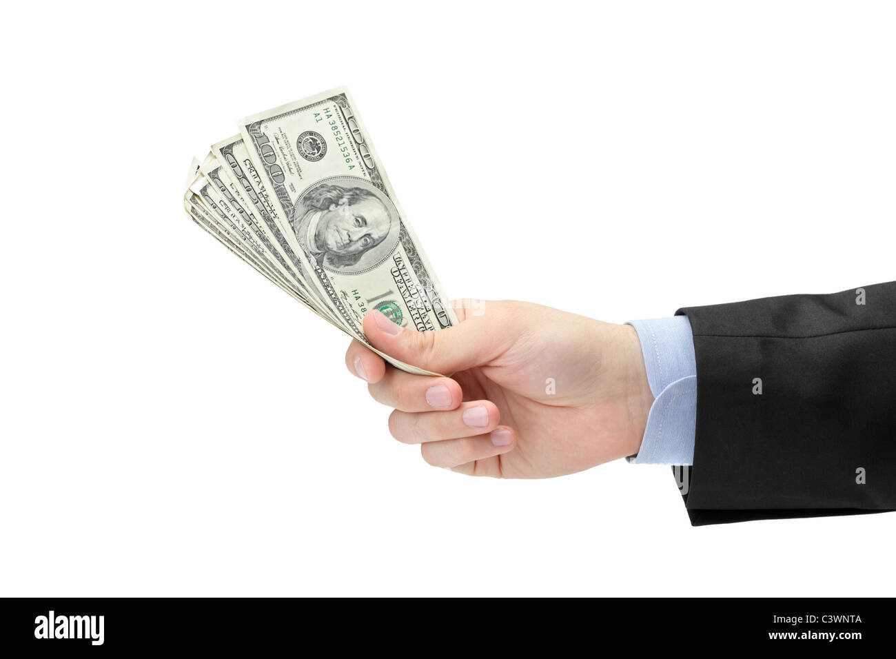 Hand holding US dollars Stock Photo - Alamy