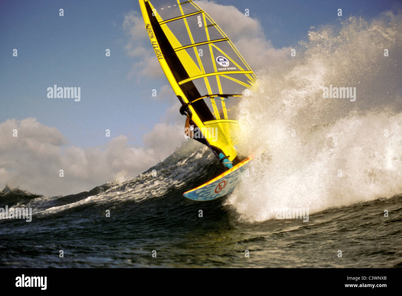 Windsurfing & Sailboarding action, Hawaii Stock Photo - Alamy