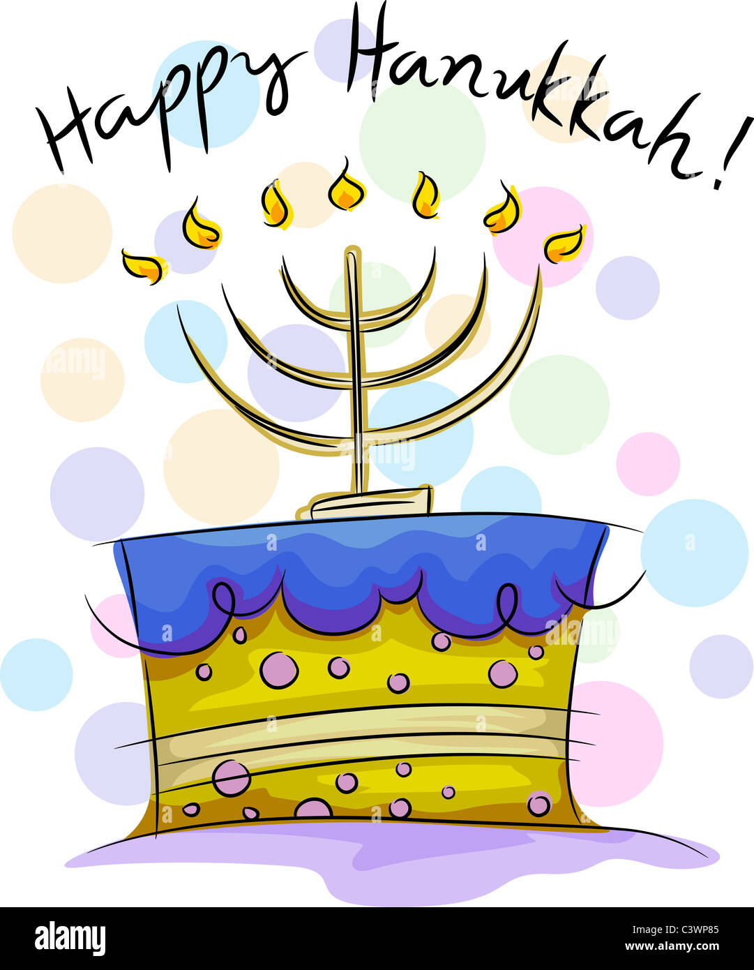 Illustration of a Cake with Hanukkah Greetings Stock Photo - Alamy