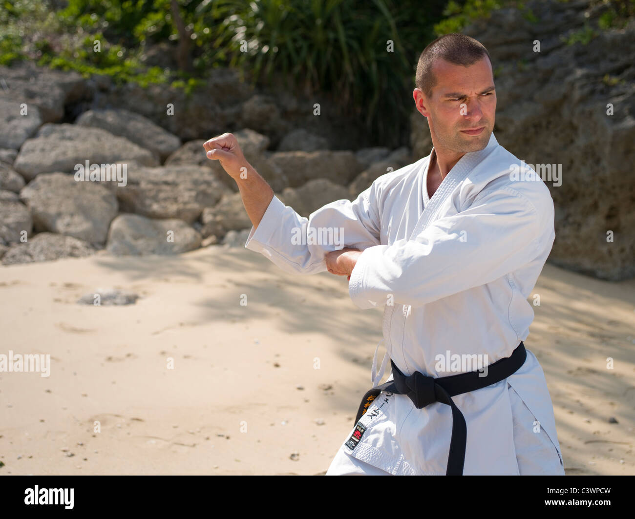 Karate training on the beach in Okinawa Japan the birthplace of karate ...