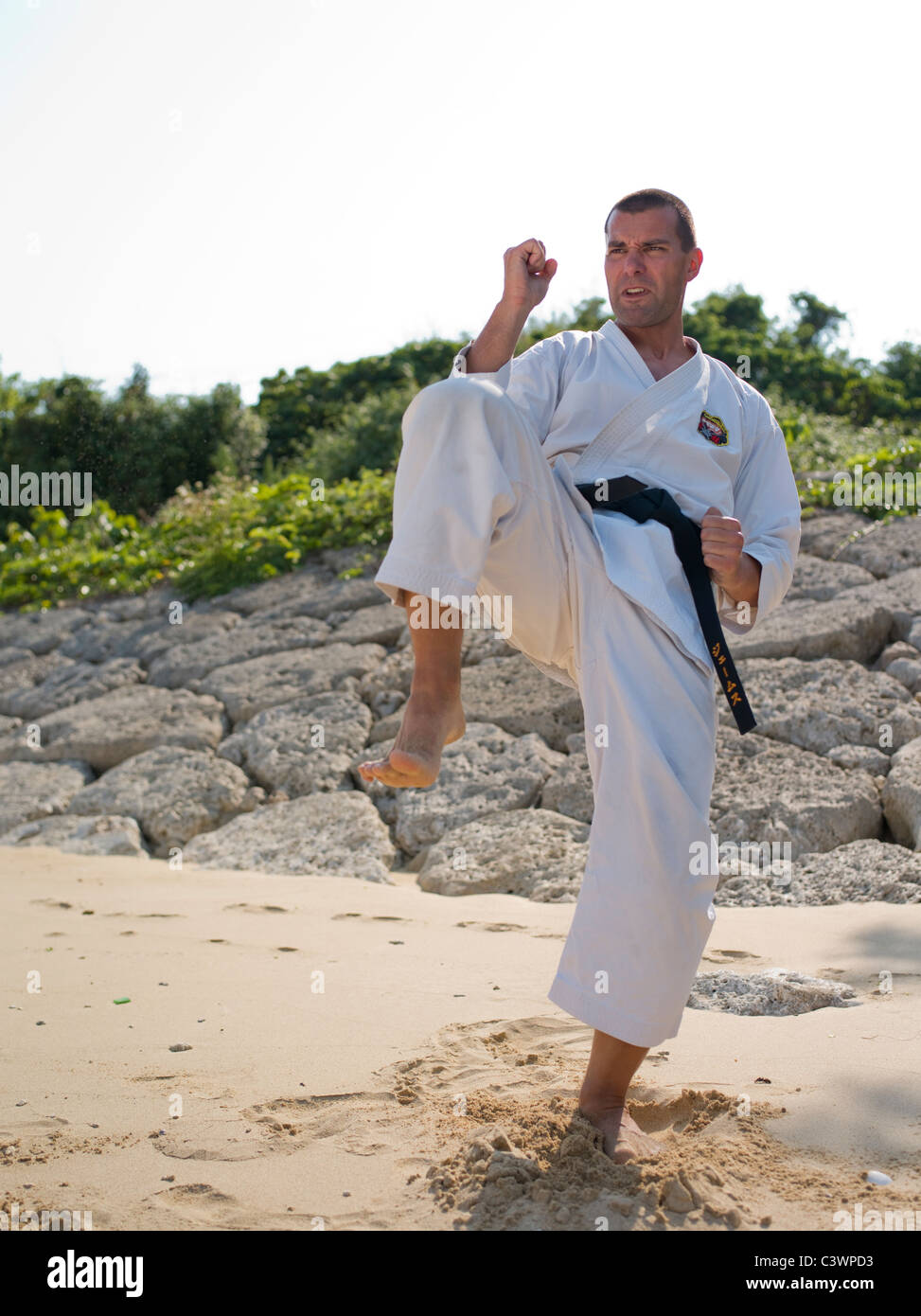 Karate training on the beach in Okinawa Japan the birthplace of karate ...