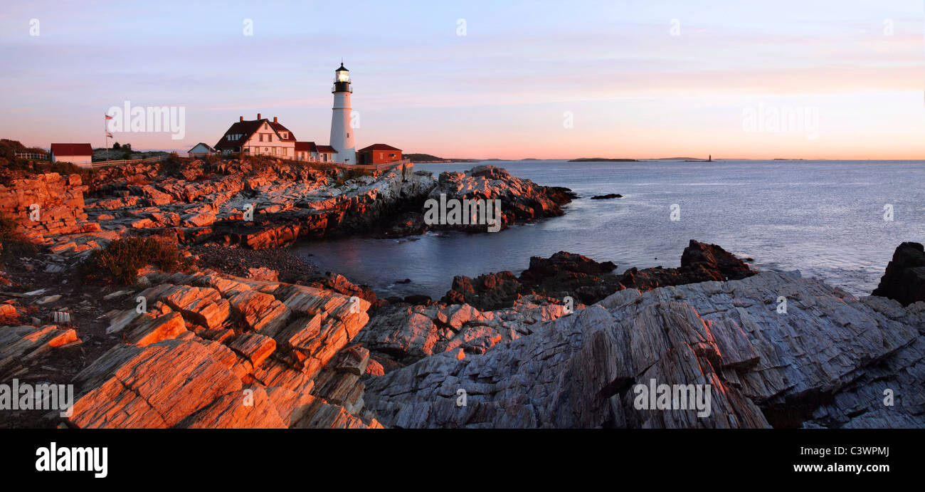 The First Light Of Dawn At The Portland Head Light, A Classic New ...