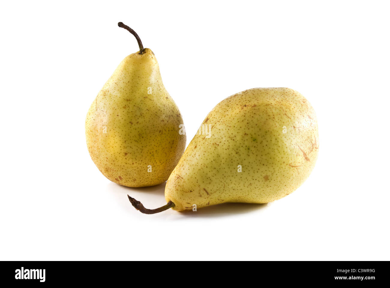 two pears isolated on a white background Stock Photo - Alamy