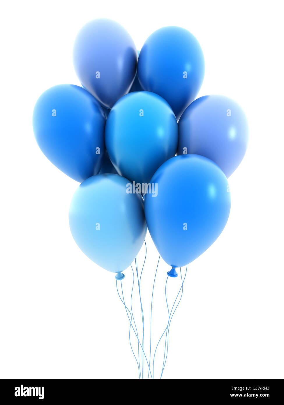 Ballon fly, blue colour (done in 3d Stock Photo - Alamy