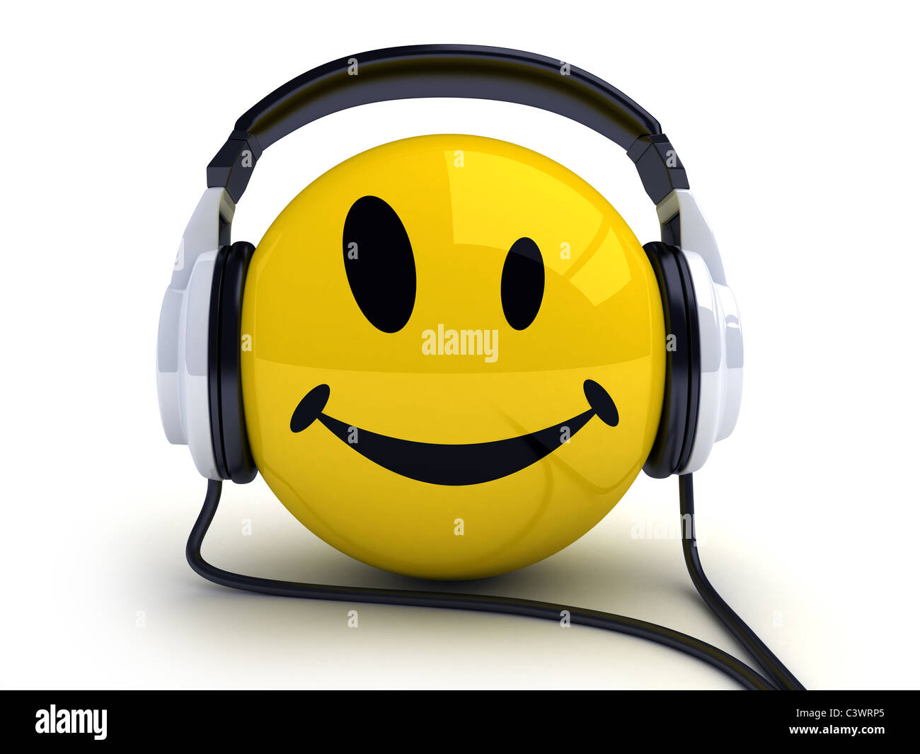 Smiley and music (done in 3d, isolated Stock Photo - Alamy