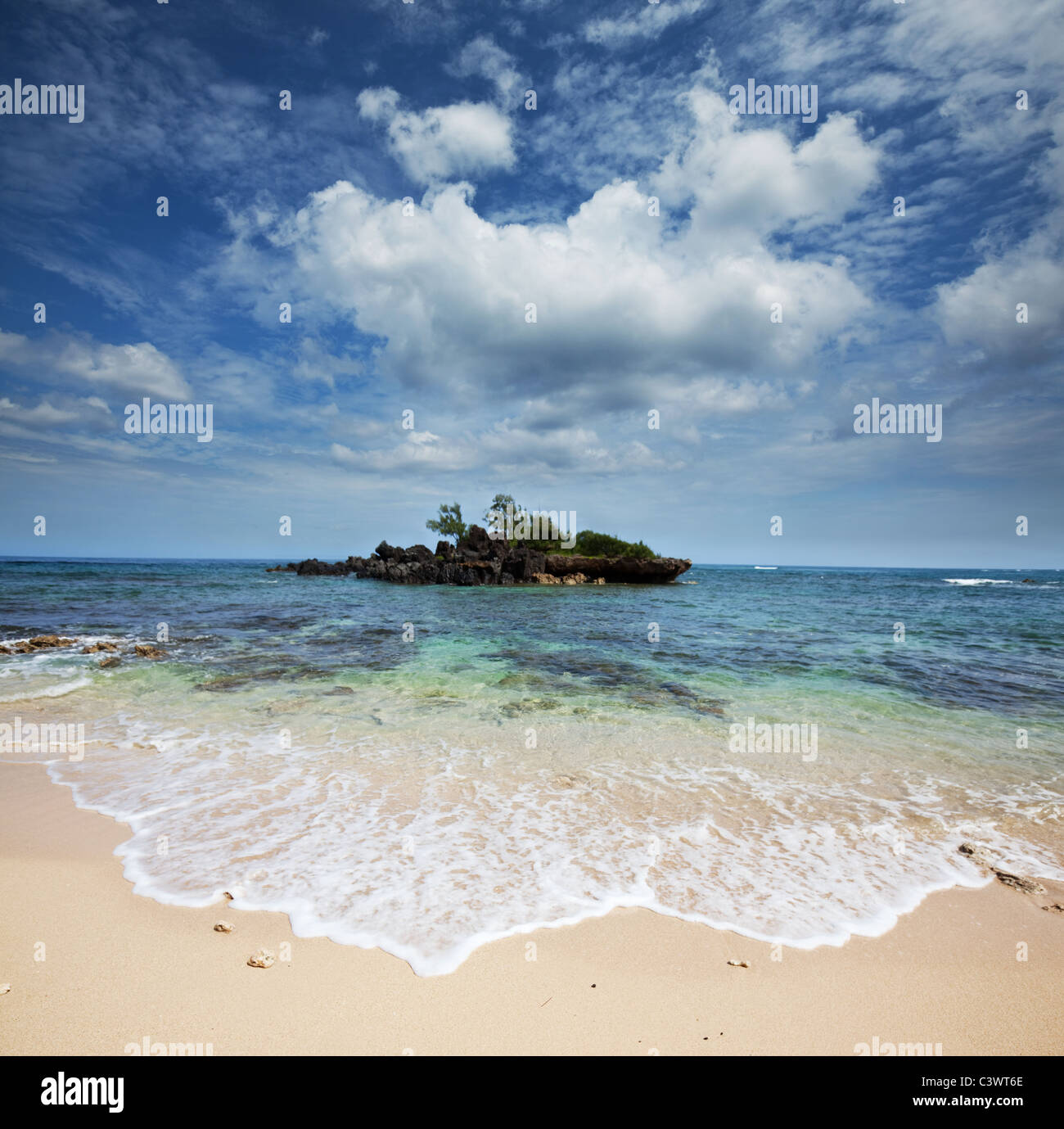 Sandy beach in Pacific ocean coast ,Hawaii Stock Photo - Alamy