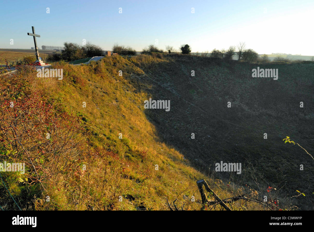 Lochnagar crater Somme First World War One Stock Photo - Alamy