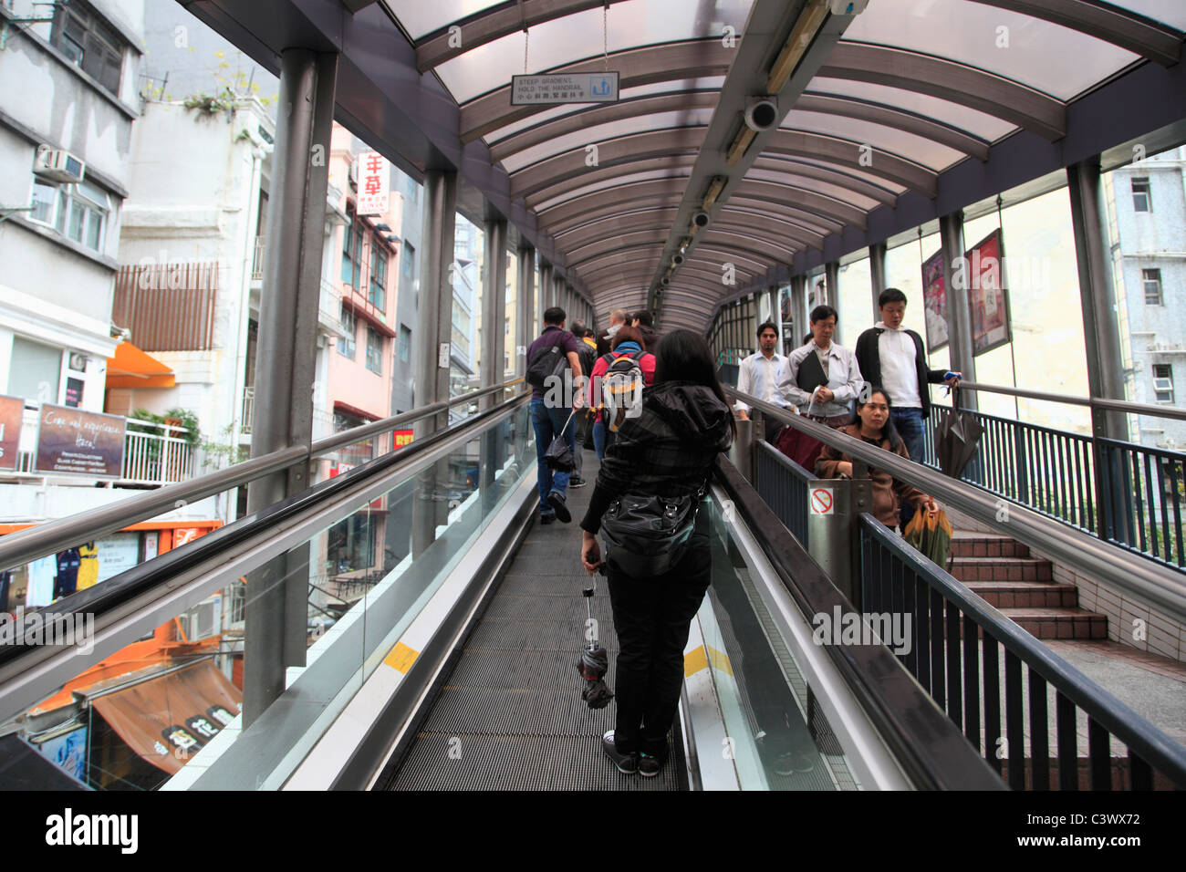 Midlevels escalator, Hong Kong, China, Asia Stock Photo - Alamy