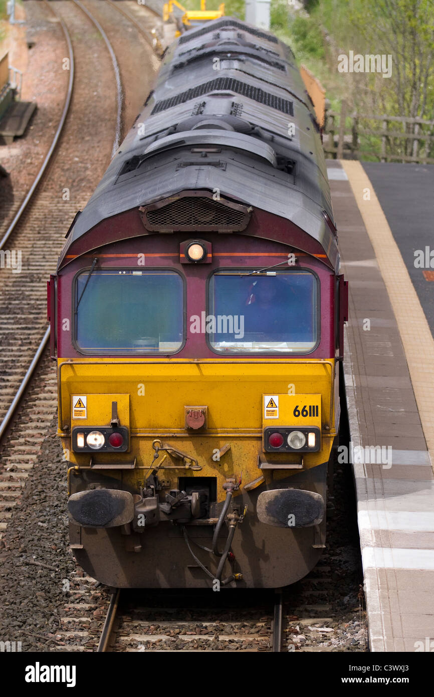 Class 66 is a six axle diesel electric freight locomotive 66111 Ballast ...