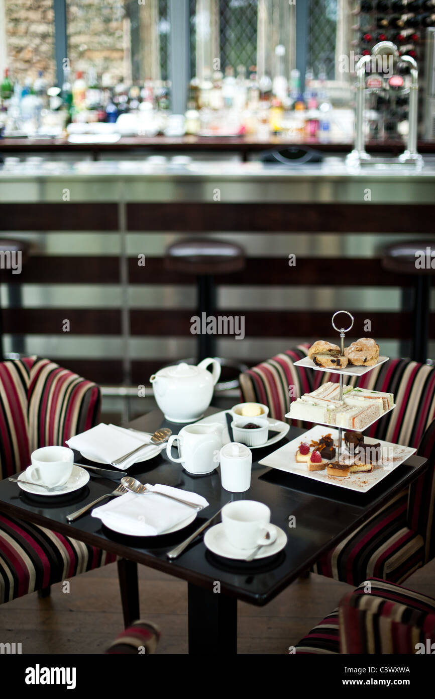Afternoon tea placement in a bar Stock Photo - Alamy