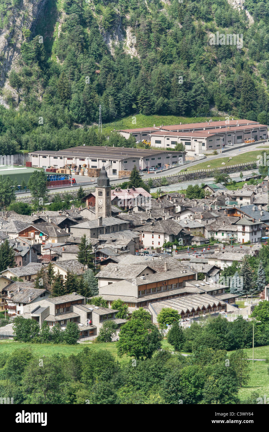 aerial view of Morgex, little town in Aosta Valley, Italy Stock Photo ...