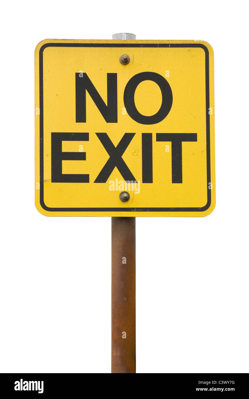 No Exit Sign with white Background Stock Photo - Alamy