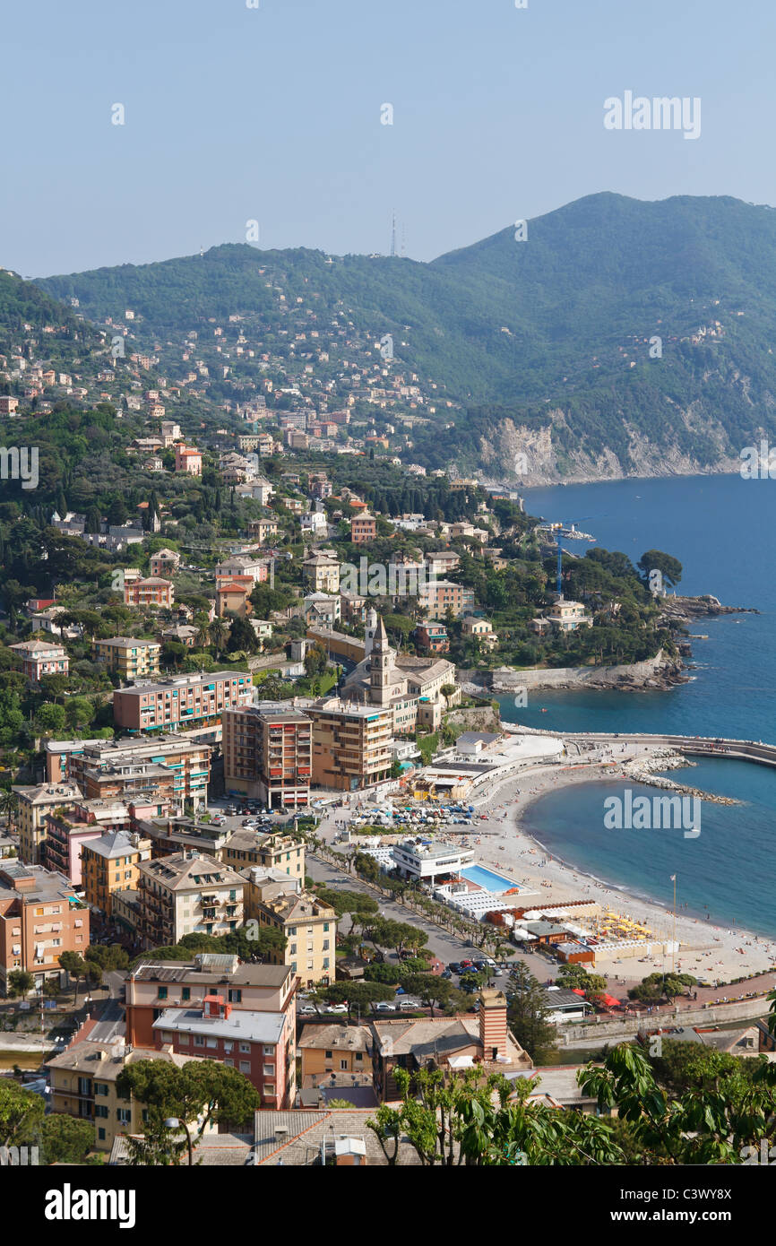 aerial view of Recco, small town in Liguria, Italy Stock Photo - Alamy
