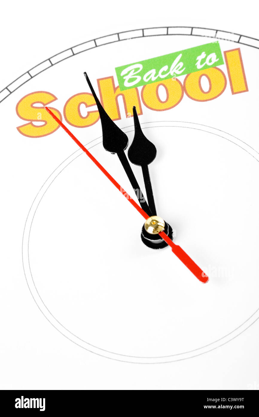 clock face, concept of back to school Stock Photo - Alamy
