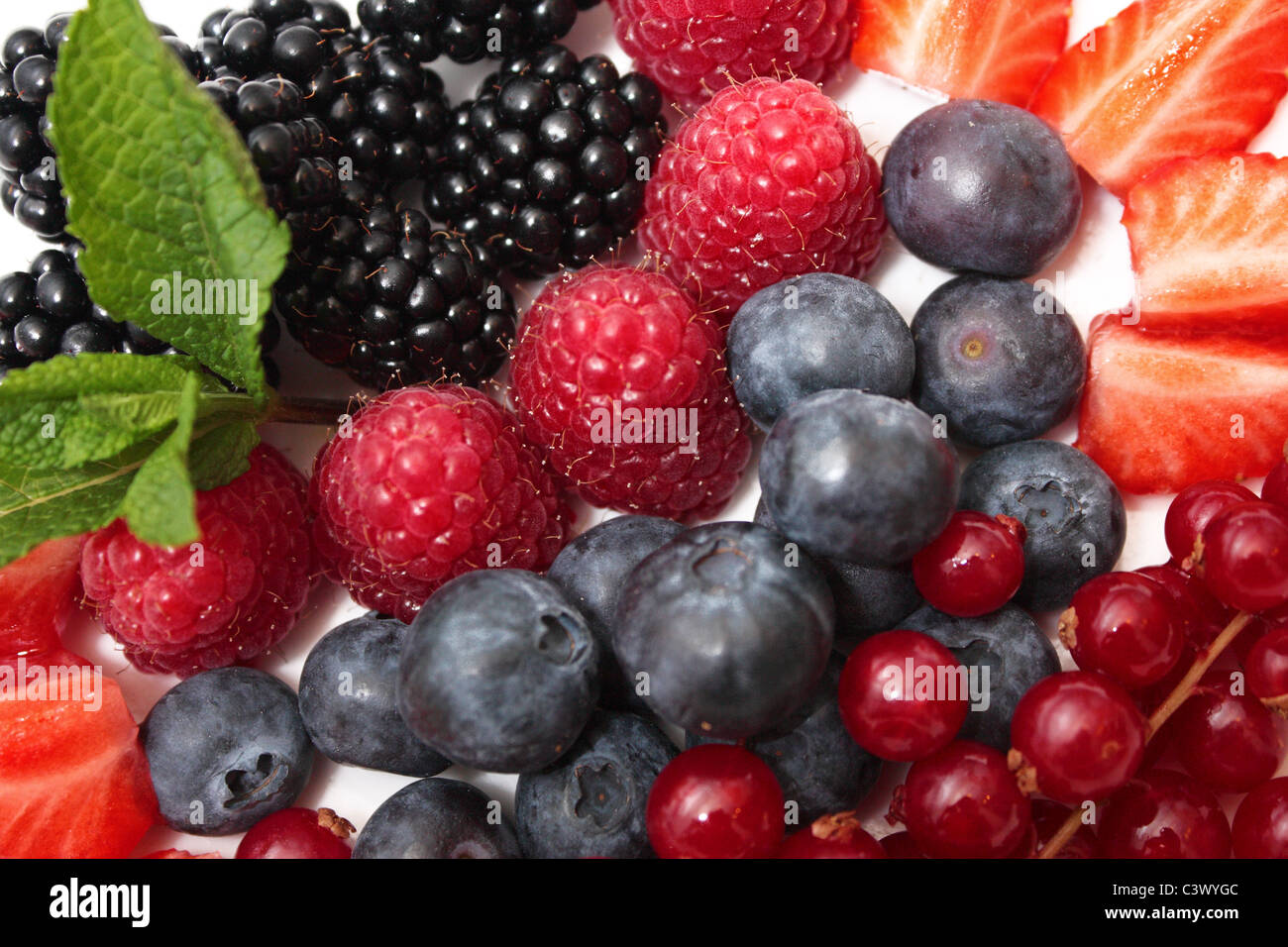 picture different of delicious ripe berries closeup Stock Photo - Alamy