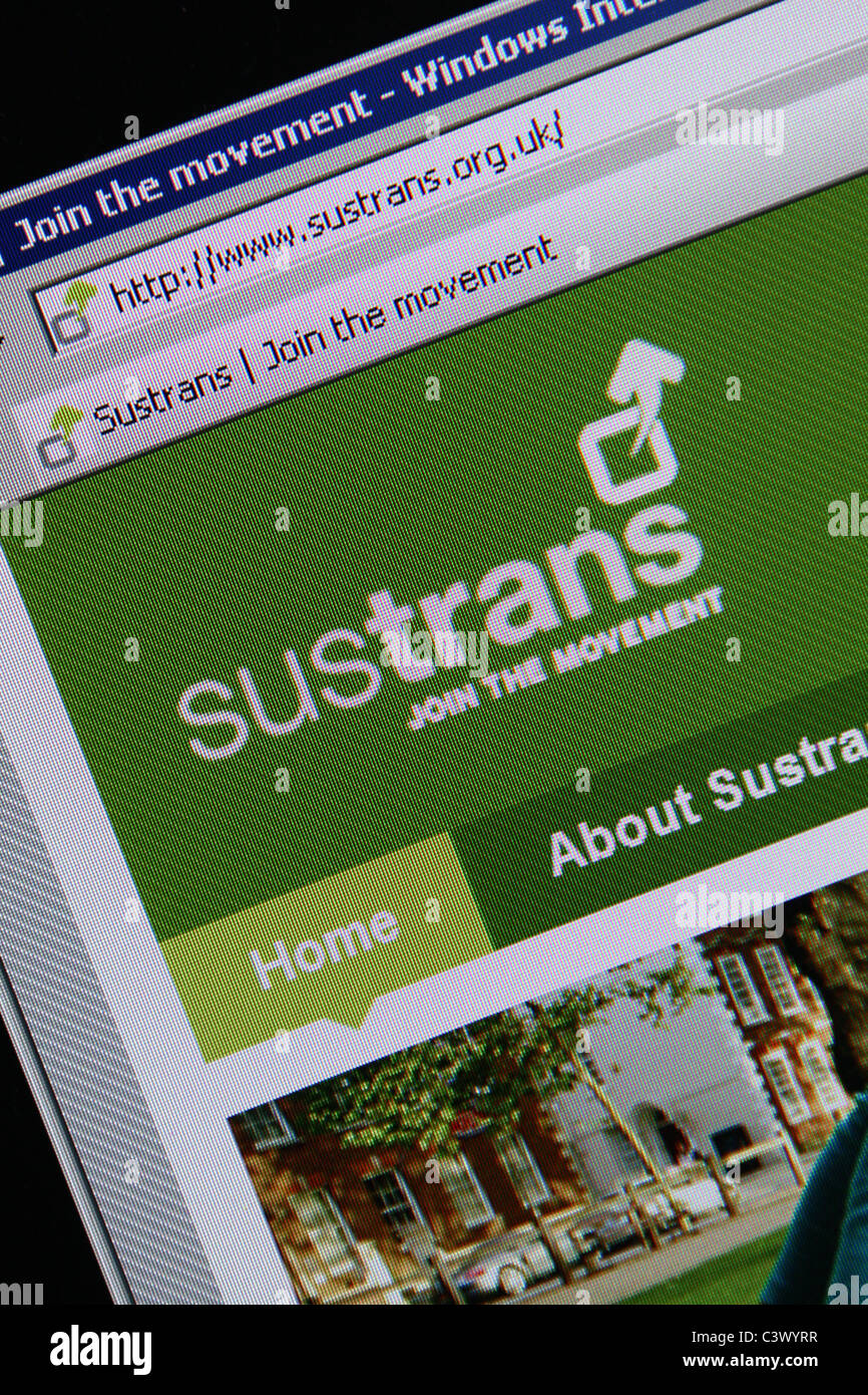 sustrans website sustainable transportation uk Stock Photo - Alamy