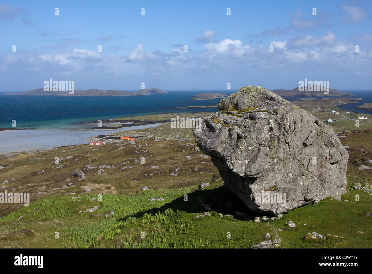 glacial boulder ice age left by retreating glacier isle of barra ...