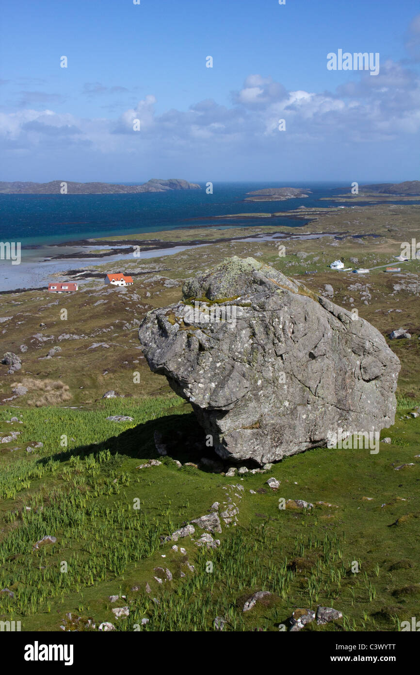 glacial boulder ice age left by retreating glacier isle of barra ...