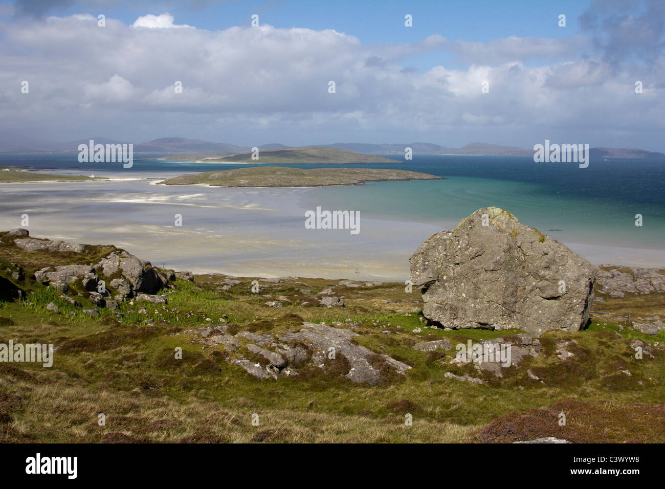 glacial boulder ice age left by retreating glacier isle of barra ...